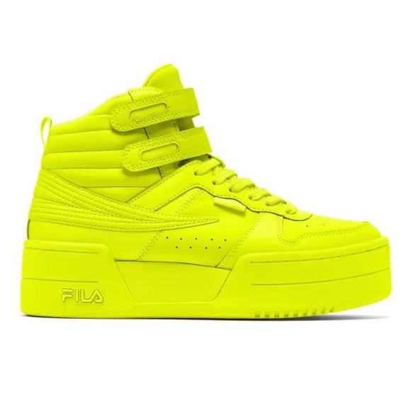 Fila | Shoes | Fila Lifted Doble Stacked F4 High Tops Leather Neon ...